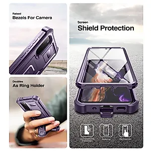 Dexnor for Samsung Galaxy S20 5G Case/6.2 inches, [Built in Screen Protector and Kickstand] Heavy Duty Military Grade Protection Shockproof Protective Cover for Samsung Galaxy S20 5G,Mulberry