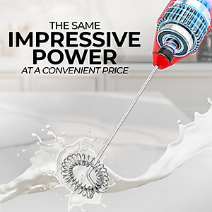 Zulay FrothMate Powerful Milk Frother for Coffee - Portable & Compact Handheld Foam Maker for Lattes, Cappuccinos, Matcha, Hot Chocolate - Milk Foamer Frother - No Stand Electric Whisk (Cherry Red)