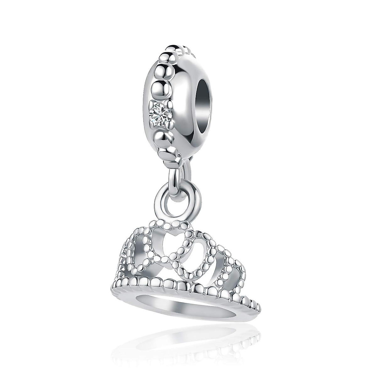 Chili Jewelry Women Queen Crown Charm for Mother Wife Compatible With Pandora Charms Bracelets