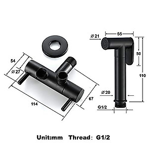 ZLOCYIVHE Bathroom Toilet Bidet Black Shower Set with Shower Hose, Handheld Portable Diaper Bidet Toilet Sprayer