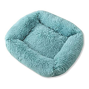 Bed Morandi Blue Plush Square Beds for Small Medium Large Dogs Super Soft Winter Warm Sleeping Mats for Cats 1Pcs Xs