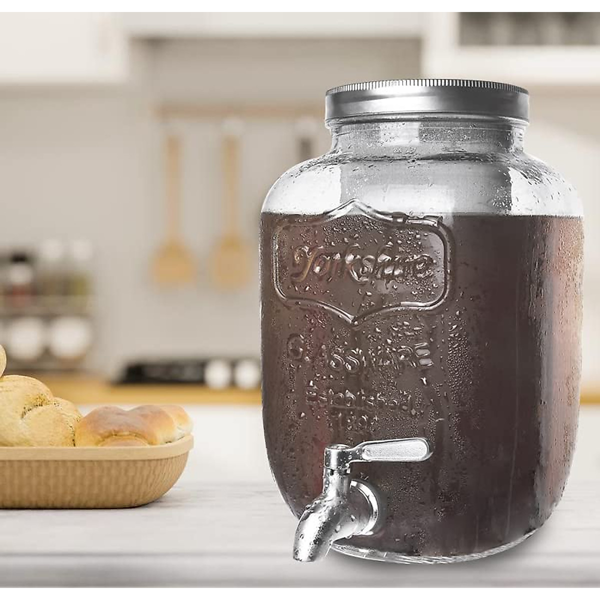 Palais Essentials 1 Gallon Cold Brew Coffee Maker with Thick Glass Carafe & Stainless Steel Mesh Filter and Spigot - Premium Iced Coffee Maker, Cold Brew Pitcher & Tea Infuser