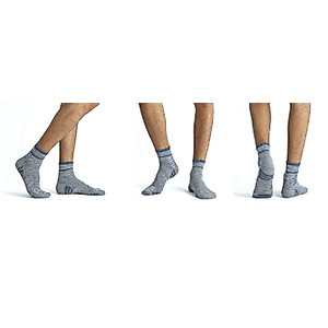 u&i Men's Performance Cushion Cotton Athletic Quarter Crew Socks