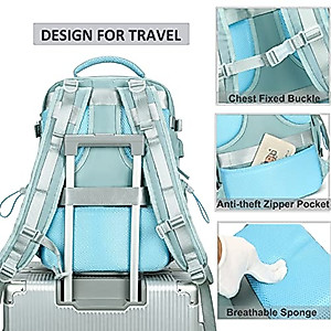 Travel Backpack for Women Men 17 Inch Laptop Backpacks with USB Port Carry on Bag Airline Approved Large College School Bookbags Waterproof Work Business Sport Rucksack Casual Daypack (Green)