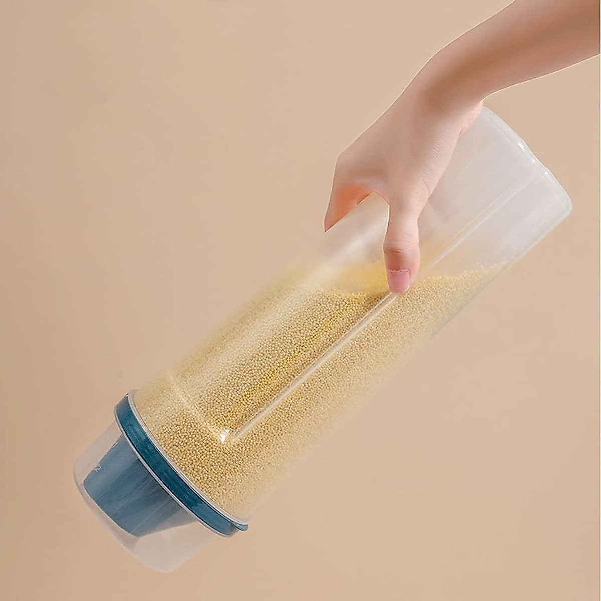 FSHAN Kitchen Jars Plastic Storage Box Kitchen Food Grains Cereal Containers Tall Food Storage Spaghetti Noodle/Pasta Container with Scale Lid Useful Container Set (Color : 1pcs Pink)