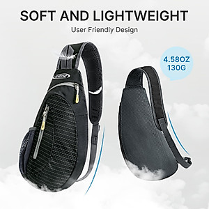 G4Free Sling Bags Men Shoulder Backpack Small Cross Body Chest Sling Backpack (Black)