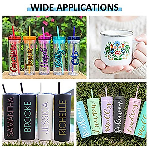 Lya Vinyl 74 Pack Permanent Vinyl for Cricut - Self Adhesive Vinyl with 2 Transfer Paper for Decor Sticker, Party Decoration - 40 Color Vinyl for Cricut & Cameo