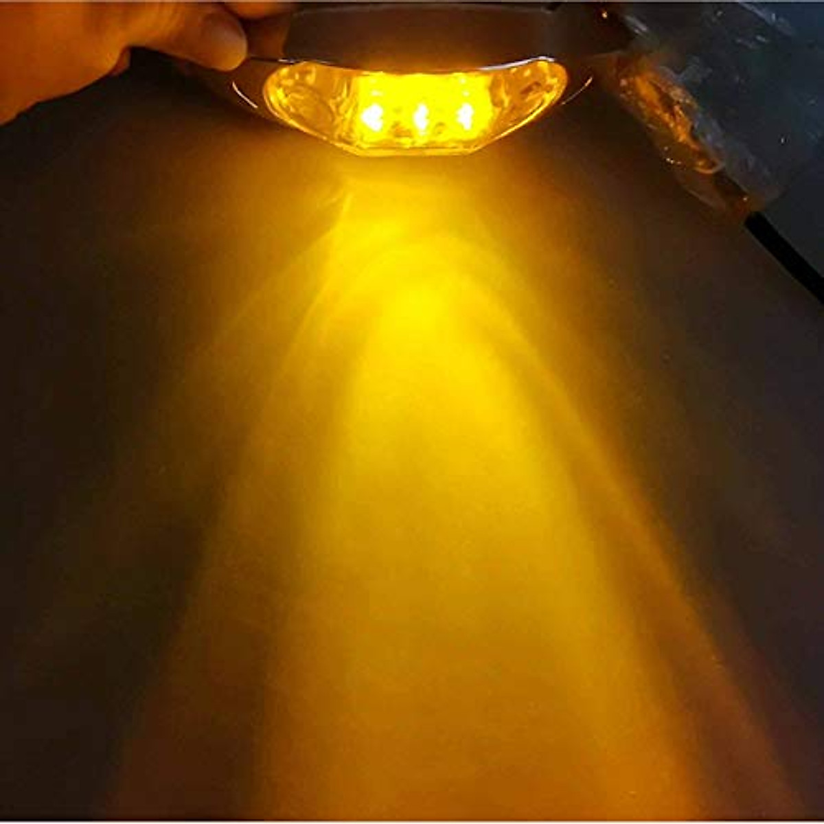NBWDY 10Pcs Amber Universal Waterproof LED Side Marker Light led trailer light Truck light 3 LEDs Amber Lens w/Chrome Housing for Truck Trailer RV Camper Boat ATV