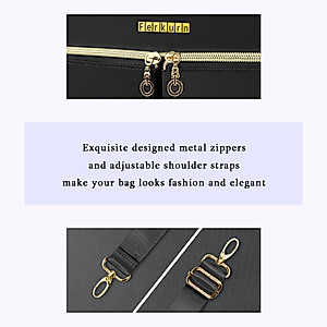 Ferkurn Laptop Bag Case 17 17.3 Inch Women Men Computer Bag for HP Envy Pavilion Omen/LG Gram/MSI/Dell XPS/Thinkpad/ASUS TUF Vivobook/Acer, Shoulder Strap Carrying Briefcase Messenger Bag, Black