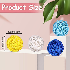 15 Pieces 1.8 Inch Wicker Rattan Balls Natural Rattan Ball Decorative Wicker Balls Sphere Orbs Vase Fillers Balls for Dating Table Banquet Decoration Christmas Wedding Home Garden Hanging Decoration