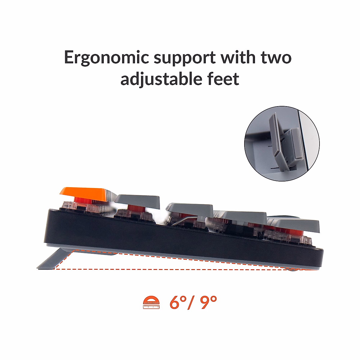 Keychron K7 65% Layout 68-Key Ultra-Slim RGB Backlit Hot-swappable Computer Keyboard for Mac Windows, Wireless Bluetooth/Wired USB Mechanical Keyboard with Low-Profile Optical Blue Switch