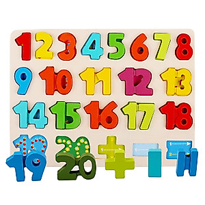 Wooden Puzzles for Toddlers, Kesletney Wooden Alphabet Number Shape Learning Puzzles for Kids, 3 in 1 Montessori Preschool Educational Toys for Boys Girls Ages 3 4 5 Years Old