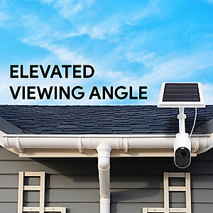 Wasserstein Gutter Mount for Camera & Solar Panel - Compatible with Wyze, Blink, Ring, Arlo, & Eufy (White)