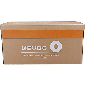 Wevac 11” x 150’ Food Vacuum Seal Roll Keeper with Cutter, Ideal Vacuum Sealer Bags for Food Saver, BPA Free, Commercial Grade, Great for Storage, Meal prep and Sous Vide