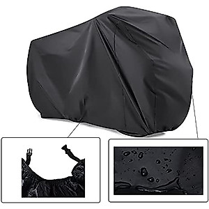 Maveek Bycicle Cover for 2 Bikes Waterproof Cycle Dirt Bike Outdoor Rain Dust Snow Water Wind Sun Resistant UV Protection Winter Summer Cold All Weather Indoor Garage Storage Road Mountain Bike(Black)