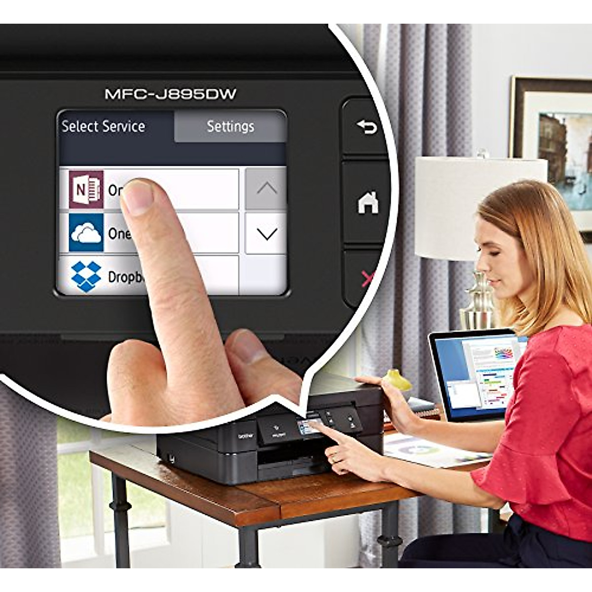 Brother Wireless All-in-One Inkjet Printer, MFC-J895DW, Multi-function Color Printer, Duplex Printing, NFC One Touch to Connect Mobile Printing, Amazon Dash Replenishment Enabled, Black, Standard