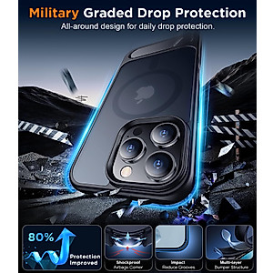 Temdan Magnetic Compatible with iPhone 16 Pro Max Case, [Built-in Invisible Kickstand][Compatible with MagSafe] [Military Grade Shockproof] Slim Translucent Matte Phone Case for iPhone 16 Pro Max 6.9"