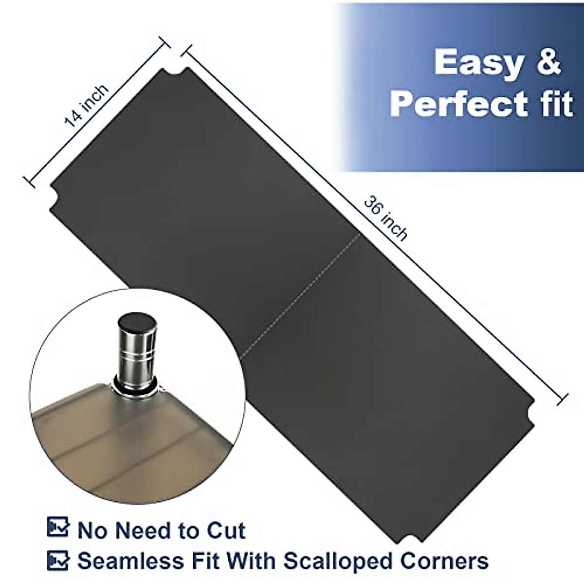 Shelf Liners for Wire Shelf Liner Shelving 14" X 36",Black Plastic Pantry Wire Rack Metal Shelf Liner for Wire Shelves Shelving Accessories Frosted Translucent