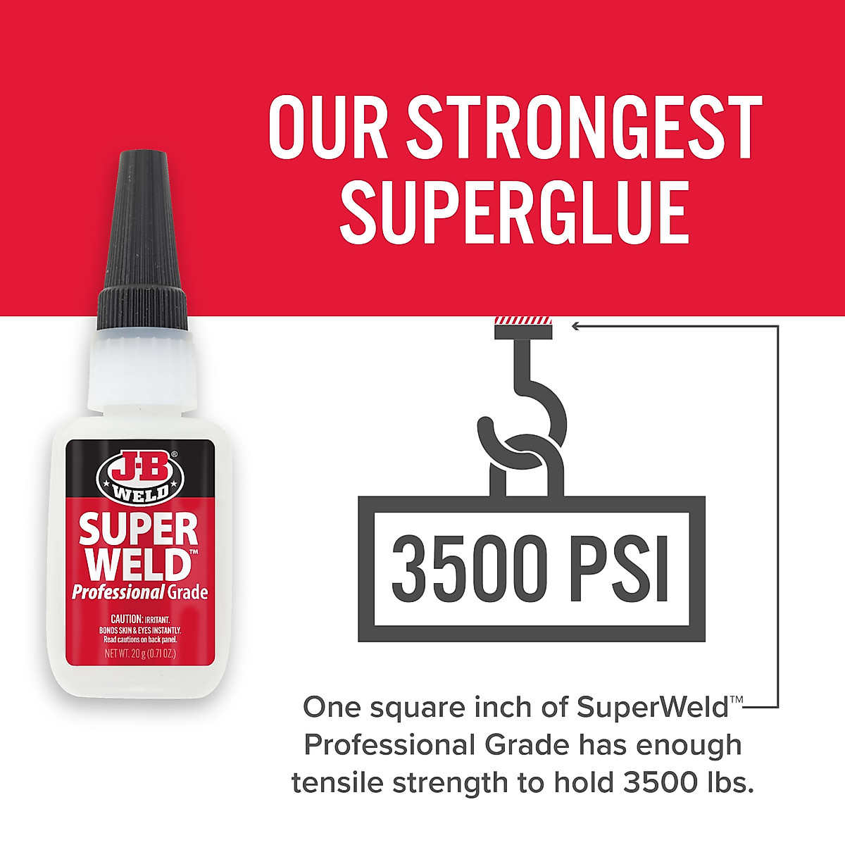 J-B Weld 33120H SuperWeld Glue - Clear Super Glue - 20g