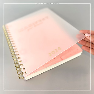 Graphique 2024 Spiral Frosted Cover Planner | 18 Month Organizer July 2023 - Dec. 2024 | Weekly & Monthly Spreads | To-Do & Note List | Reference Tabs | Reminder Stickers | Manifest | 8” x 10”