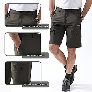 SVACUAM Men's Relaxed Fit Stretch Quick Dry Work Shorts(Army Green,38)