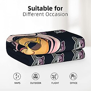 Mitterm Cute Funny Blanket Frank Velvet Blanket Comfortable and Warm Suitable for Sofa Bed 50”x40“