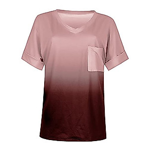 Woman Shirts and Blouses Summer Shawls and Wraps Woman Clothing Plaid Button up Shirts for Women Low Cut Sweaters for Women Tiered Bell Sleeve XXL Tops Womens Purple Sweatshirt