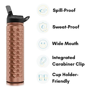 Seriously Ice Cold SIC 27oz Insulated Water Bottle Thermos, Premium Triple Layer Vacuum Stainless Steel, BPA Free Wide Mouth Lid with Carabiner Clip