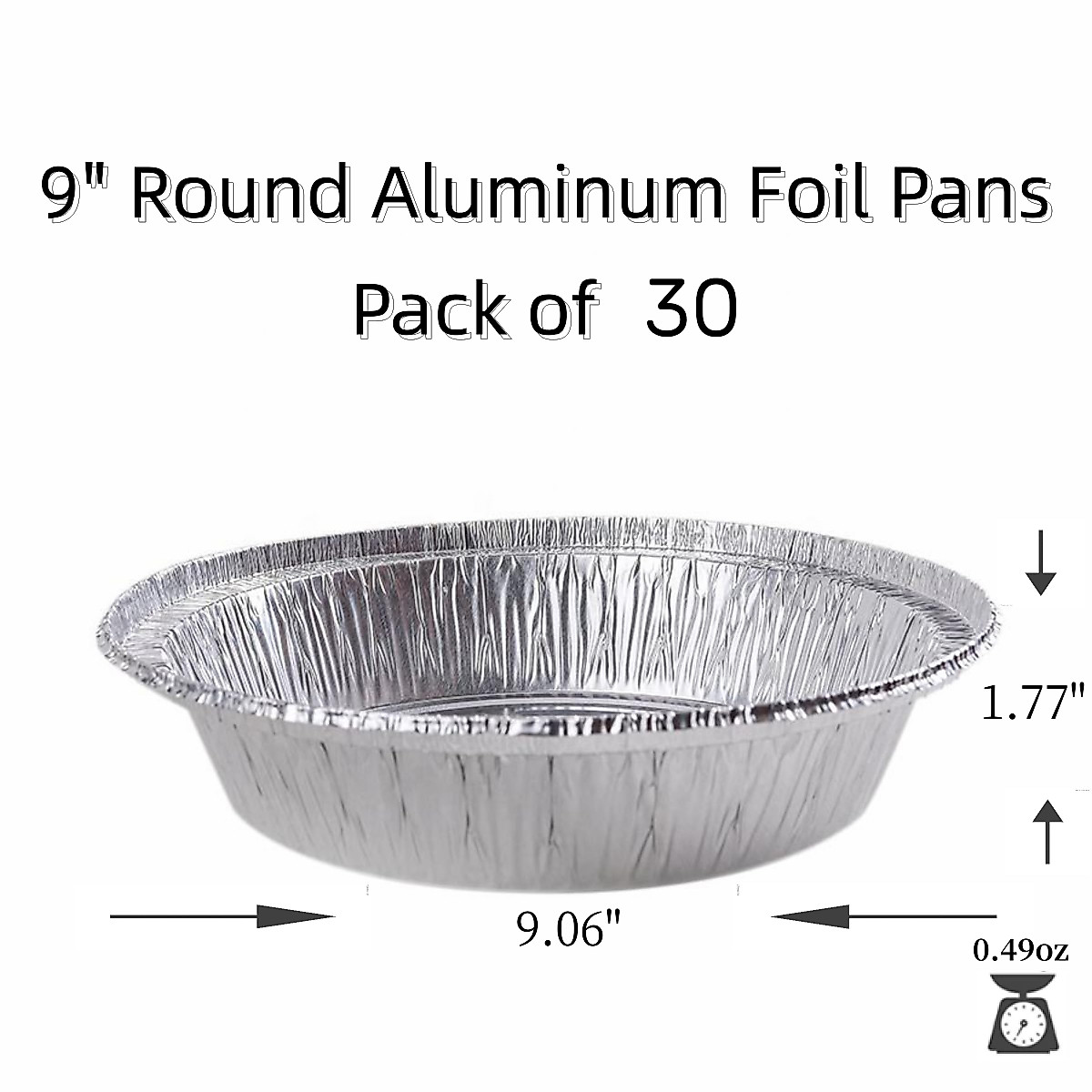 WHDepot 9'' Inch Round Tin Foil Pans Disposable Aluminum Pans with Clear Lids (30 Pack), Freezer & Oven Safe - For Baking, Cooking, Storage, Roasting, & Reheating, Recyclable, Pack of 30