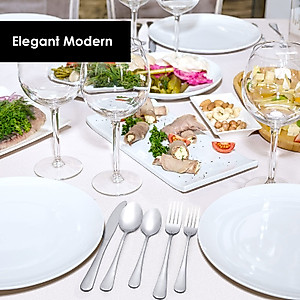 Moretoes Silverware Set for 8, 40Pcs Cutlery Set, Stainless Steel Set, Mirror Polished Flatware Sets, Include Knife Fork Spoon Set