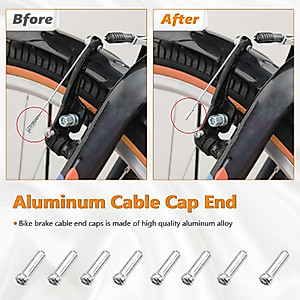 mankk Universal Bicycle Brake Cable and Shift Cable,Bicycle Shift Derailleur Cable & Brake Cable Housing Kit with Brake Cable End Caps and O-Rings for Mountain Road Bike Repair M-124-BK