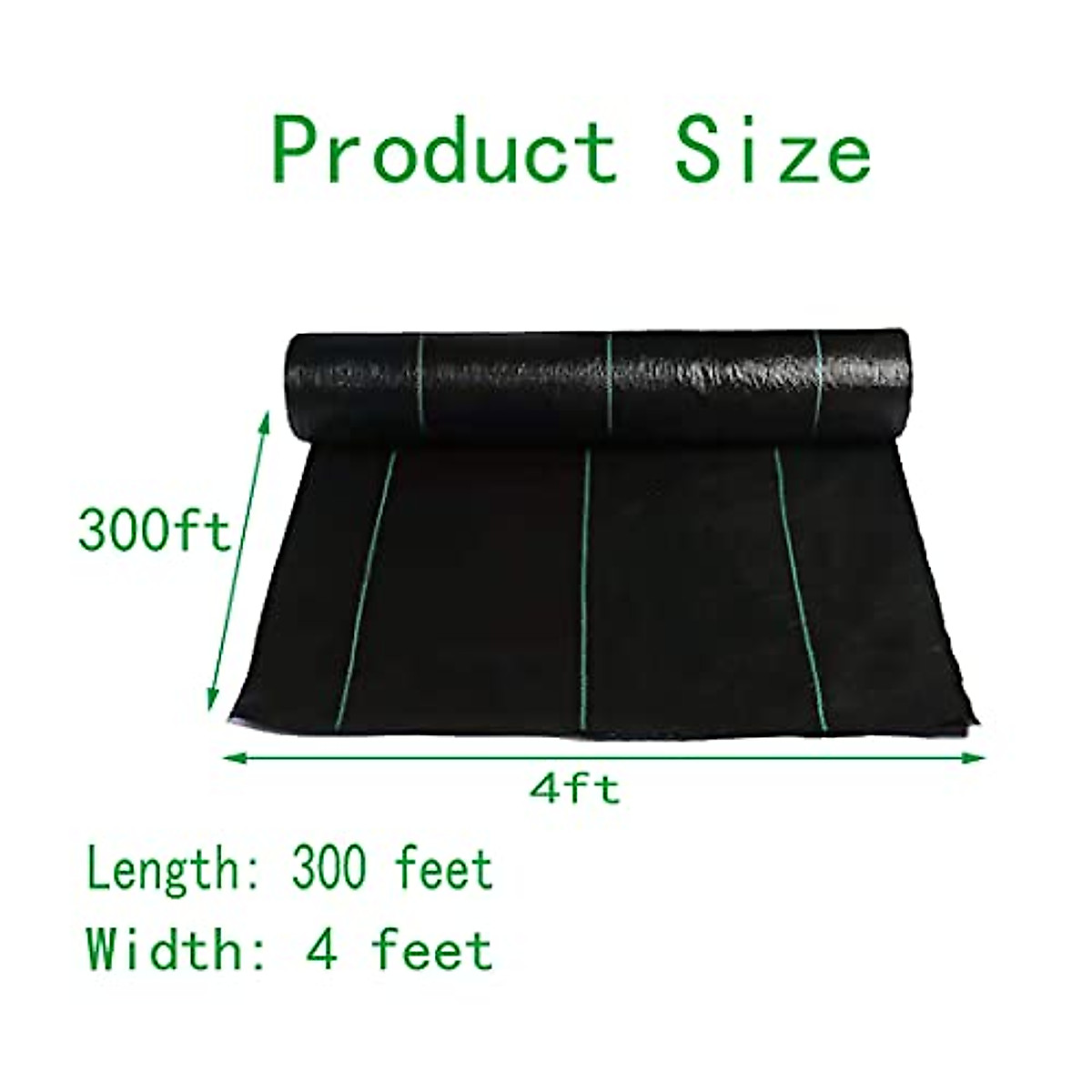 MICROMALL Premium 4oz Pro Weed Barrier Landscape Fabric 4ft x 300ft, Weeds Control for Flower Bed, Mulch, Pavers, Edging, Garden Stakes or Any Heavy Duty Outdoor Project