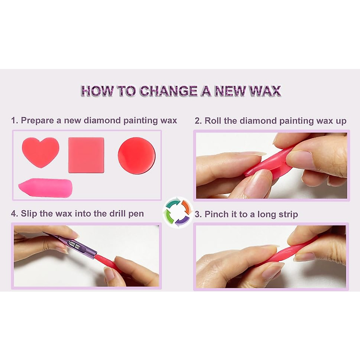 Benote Diamond Art Painting Pen Refillable Wax, Diamond Paint Accessories Refillable Wax Pen Self-Stick Drill Pens with Metal Correction Plate for Art DIY Craft - B18