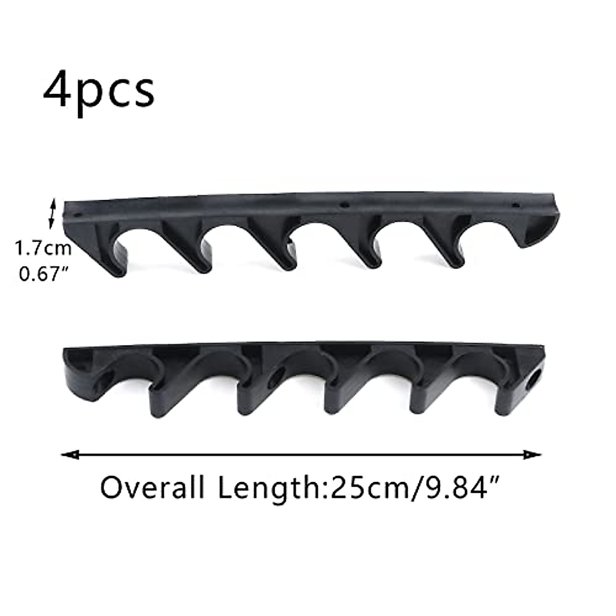 Curqia 4pcs Adjustment Brackets for Chaise Lounge Heavy Duty Back Support for Outdoor Reclining Lounge Chairs Replacement (5 Position, Black)