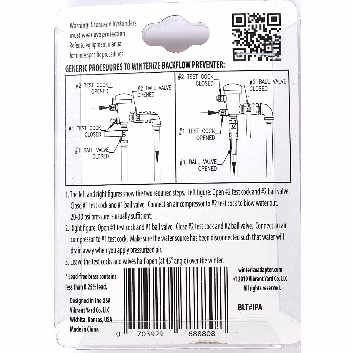 Industrial Style Plug to Male NPT Fittings | Adapters to Winterize Blow out Backflow Preventer and Pressure Vacuum Breaker (PVB) for Sprinkler Systems (Solid Lead-Free Brass)