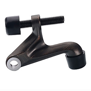 Cosnys 2 Pack Hinge Pin Door Stopper,Adjustable Heavy Duty Door Hinge Stopper 2-3/8"x15/16"Convenient Door Stopper for Door Hinges,with Black Rubber Bumper Tips,Easy Installation