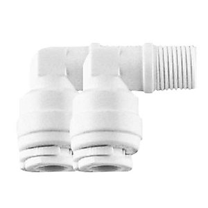 Elbow Quick Connector for RO Reverse Osmosis Systems 1/8 Inch Thread x 1/4 Inch Tube Push Fitting (DC-013A)
