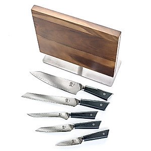 Mercer Culinary Premium Grade Super Steel 6-Piece Knife Set with Magnetic Stand, G10 Handles