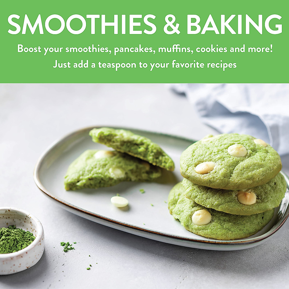 FGO Organic Matcha Green Tea Powder, Japanese Culinary Grade for Cooking, Baking, and Smoothies, 4 Ounce Resealable Bag, Packaging May Vary (Pack of 1)