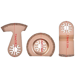 LANTRO JS 3Pcs Oscillating Tool Blade Grout Removal Tool Tile Saw Blades Quick Release Multi Tool Blade for Grit Grout Mortar Concrete Removal