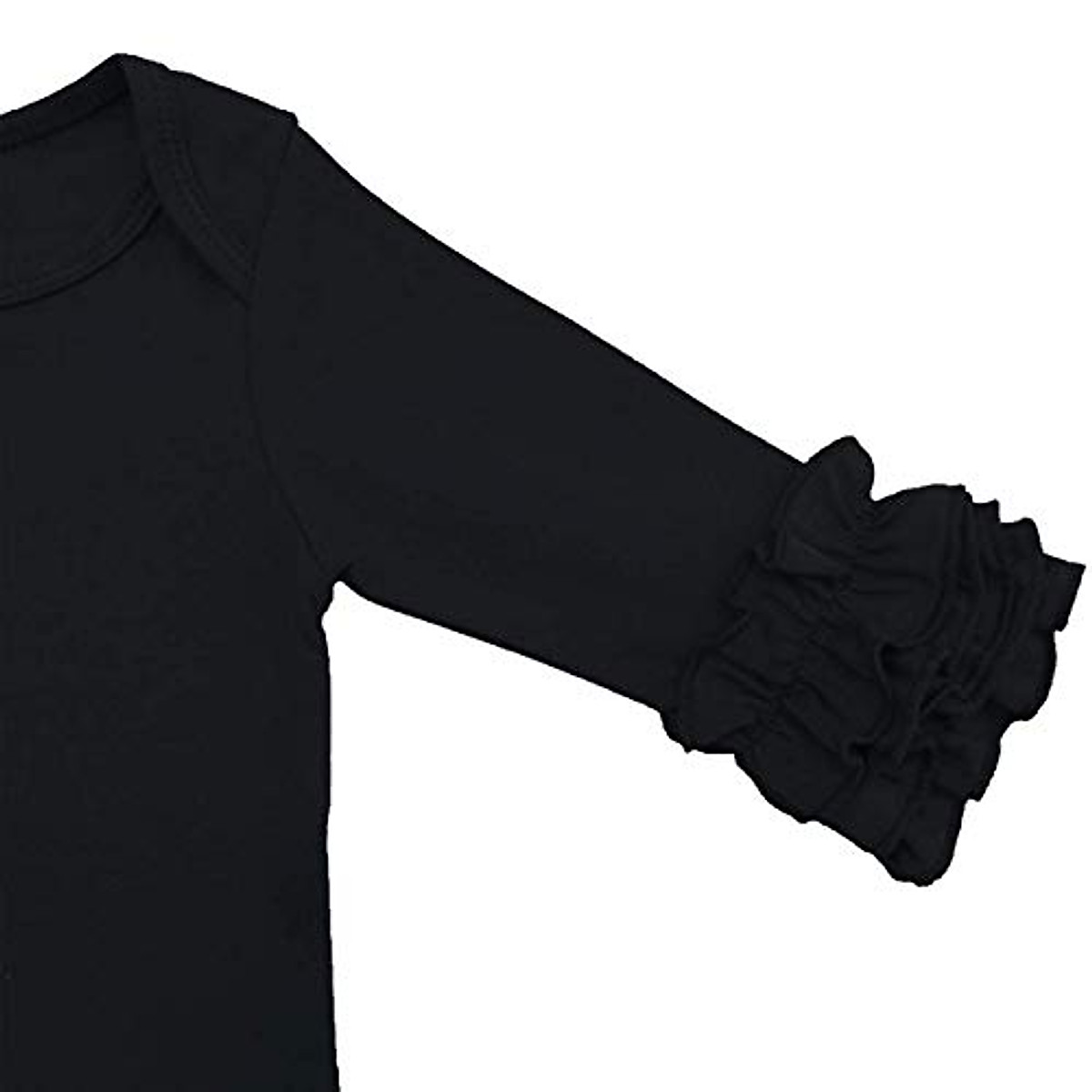 IBTOM CASTLE Baby Girls Boys Christmas Icing Ruffle Jumpsuit Pants Plain Layering Bodysuit Romper Long Sleeve Pajamas Birthday Outfits Black 0-3 Months