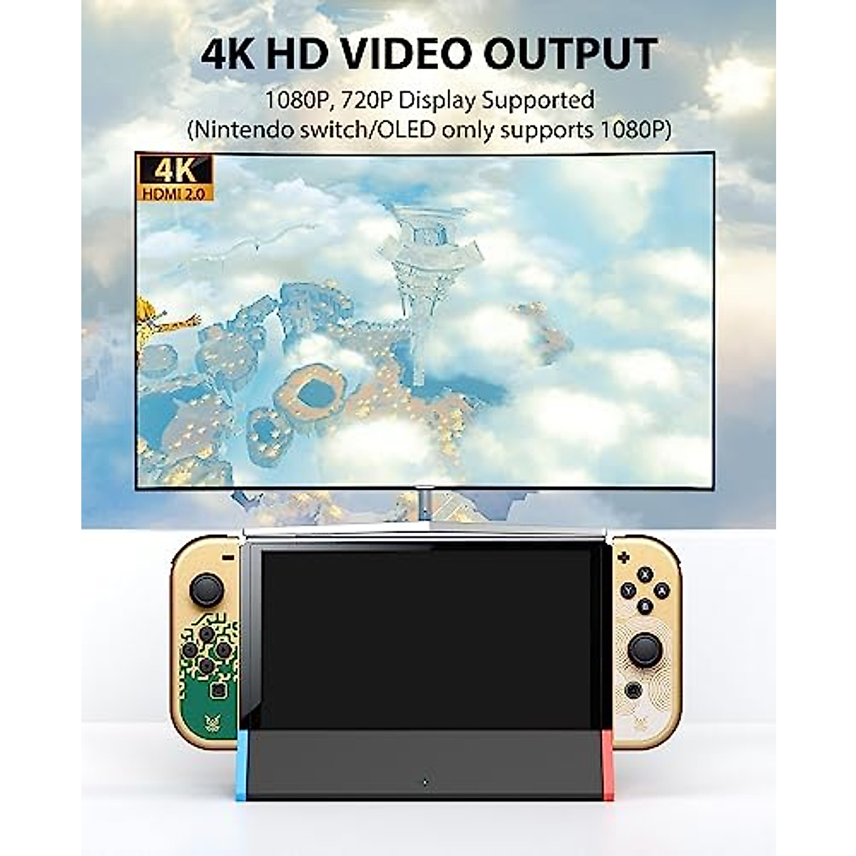 Antank TV Docking Station for Nintendo Switch/Switch OLED, Portable Switch Dock 4K HDMI TV Adapter/High Speed USB 3.0 Ports, Charging Dock Replacement for Official Nintendo Switch Dock