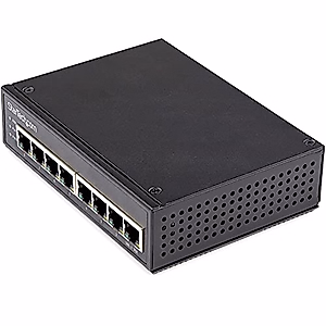 StarTech.com Industrial 8 Port Gigabit PoE Switch - 30W - Power Over Ethernet Switch - GbE PoE+ Unmanaged Switch - Rugged High Power Gigabit Network Switch IP-30/ -40C - 75C, TAA (IESC1G80UP)