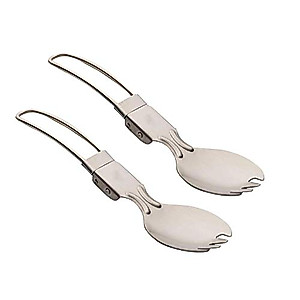 round Table Set for 8 Portable Folding Dual-use Cutlery Spoon Steel Spoon Stainless With Fork Fork Kitchen，Dining & Bar Dining Table with Storage Set for 4