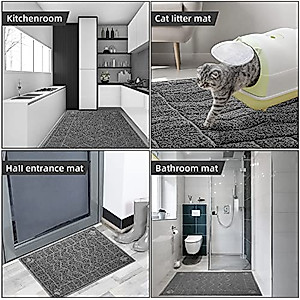 Motsamla Cat Litter Mat, Litter Trapping Mat Soft on Kitty Paws, 35" x 24" Kitten Litter Box Mat for Cleaner Floors, Waterproof, Easy Clean, Durable Large Size Cat Litter Pad for Kitten.