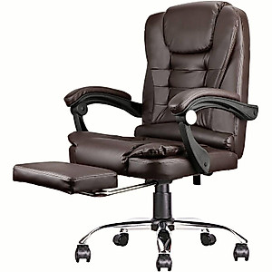 Adjustable Office Chair Swivel Ergonomic Executive Computer Task Desk Seat Chairs Ergonomic Office Chair Leather Executive Chair Computer Chair High Back Lumbar Support Wheels Swivel