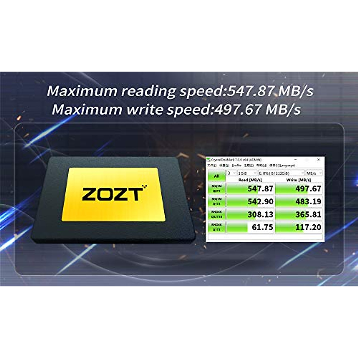 ZOZT 240GB 2.5 SATA Internal SSD 3D NAND SSD, Premuim Performance 240GB Solid State Drive (Up to 540 MB/s
