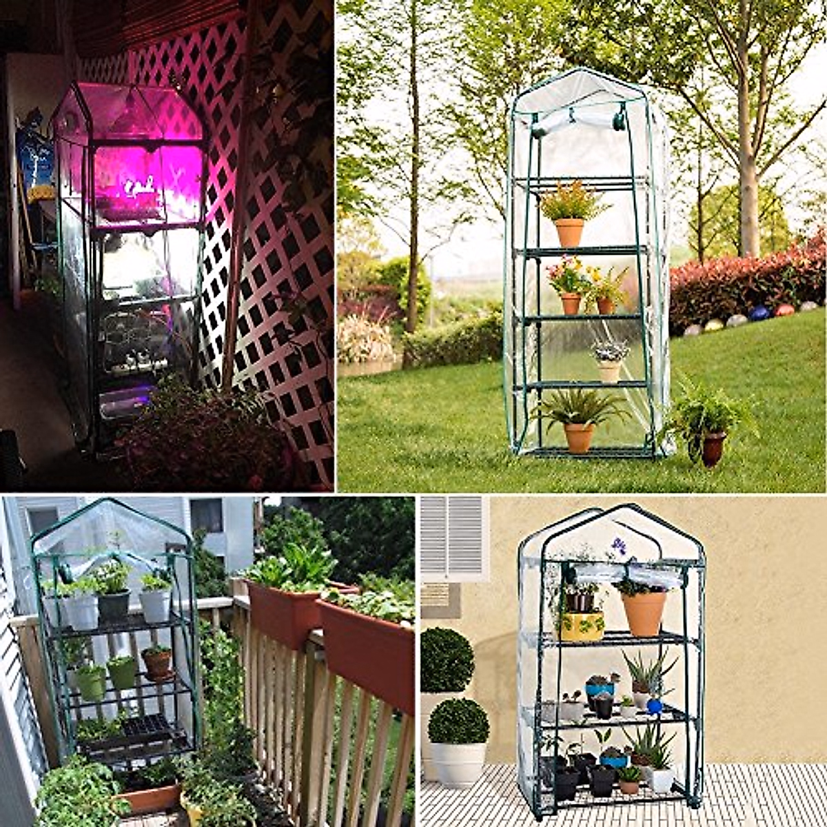 PVC Plant Greenhouse Cover - Herb and Flower Garden Green House Replacement Accessories (Just Cover, Without Iron Stand, Flowerpot)