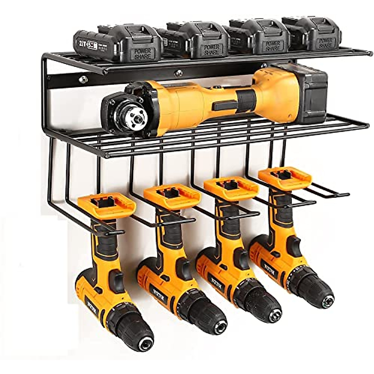 VLIZO Wall-mounted rack tool Multi-functional Rack rack garage storage rack iron drill charging station drill holder detachable Tool holder