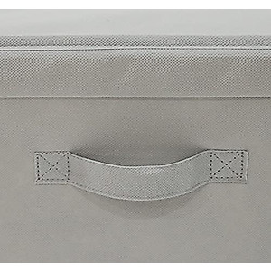 Sebadaci Storage Bins Cubes Baskets with Lids Handles Stackable Collapsible Storage Bins Baskets for Shelves, Organizing, Office Organizer, 3-pack Fabric Storage Cubes Living Room Closet, Gray, Medium